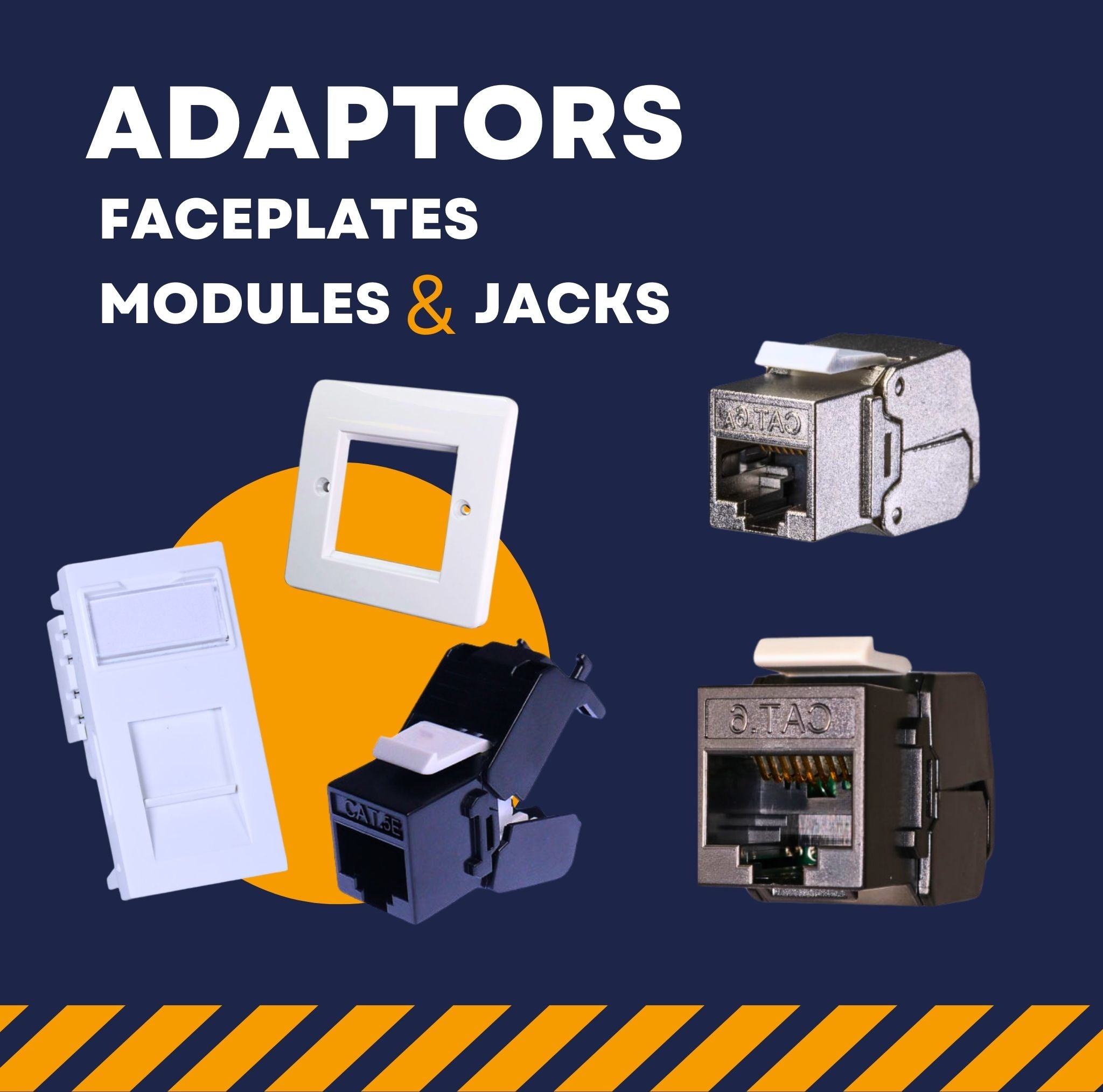 Adaptors, Faceplates, Modules & Jacks – Techpart