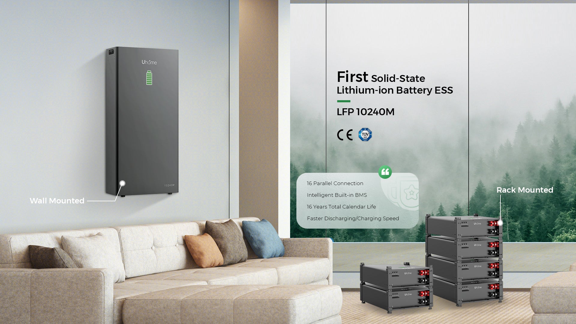 Uhome LFP 1024M – 10.24kWh Lithium Battery Module – Techpart